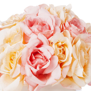 Primrue Silk Roses Floral Arrangement in Pot | Wayfair