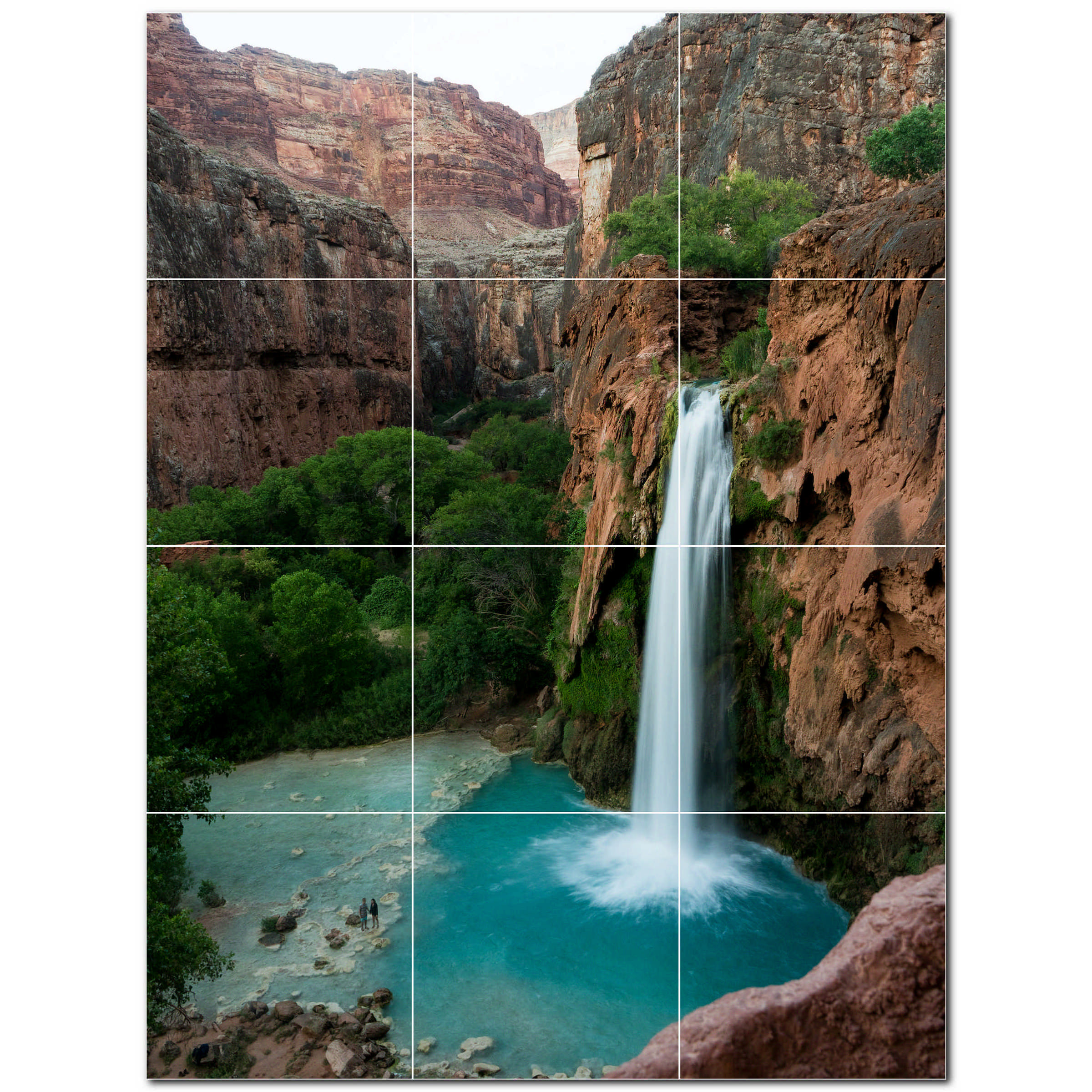 Picture-Tiles.com 36" x 48" Ceramic Waterfalls Photo Decorative Mural ...