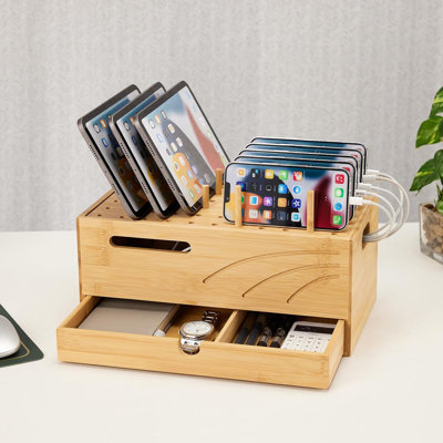 Rebrilliant Bamboo Charging Station For Multiple Devices, (Natural And ...