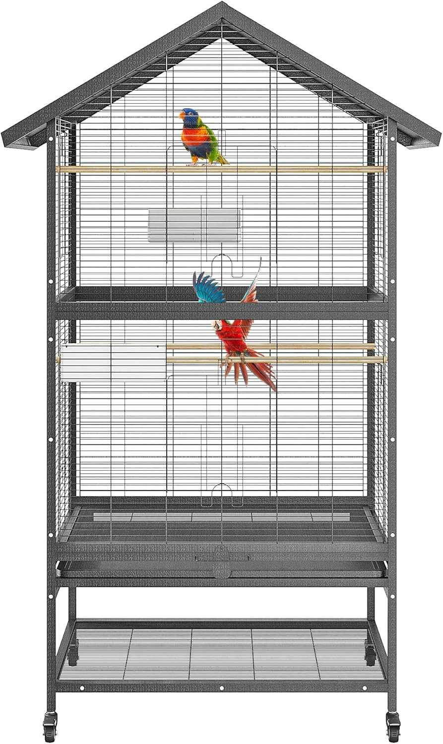 Archie & Oscar Large Bird Cage, 167cm Rolling Parrot Cage,80 x 50 x 167 ...