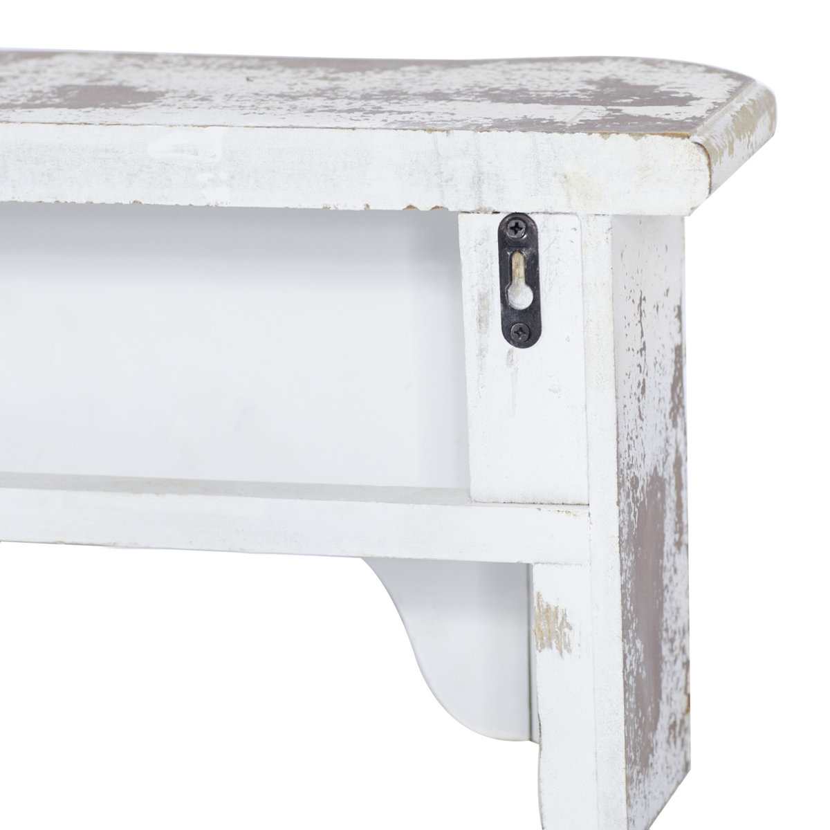 One Allium Way® Goodland White Wood 1 Shelf Scroll Wall Shelf 36" x 6 ...