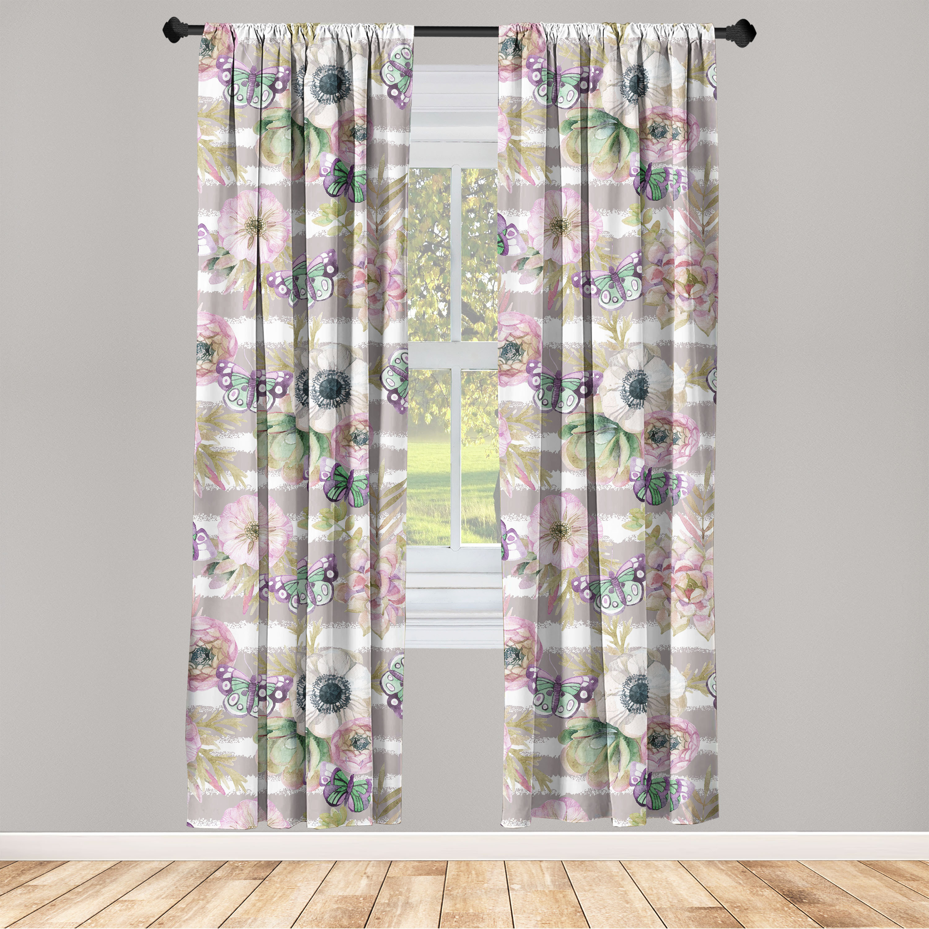 East Urban Home Adelhard Microfiber Semi-Sheer Sliding Panel Pair | Wayfair