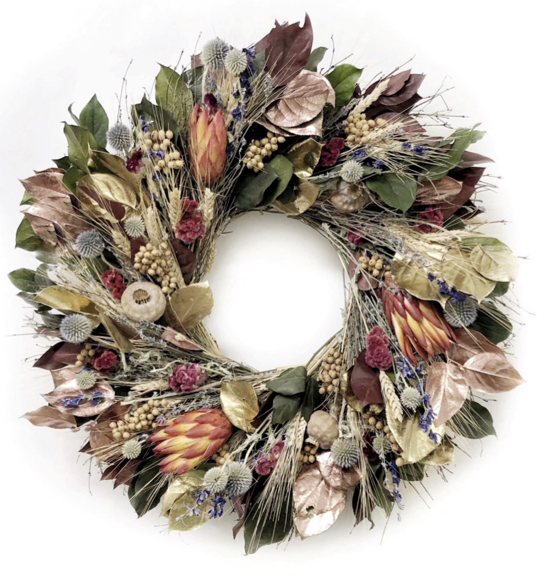 August Grove® Preserved Autumn Elegance Salal Greenery Wreath & Reviews ...