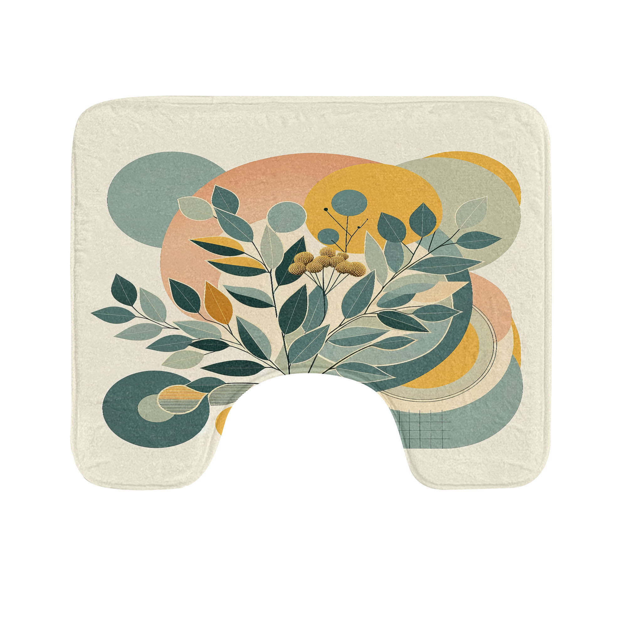 Dakota Fields Eucalyptus Leaves Toilet Mat U-Shape Bathroom Rug 20 ...