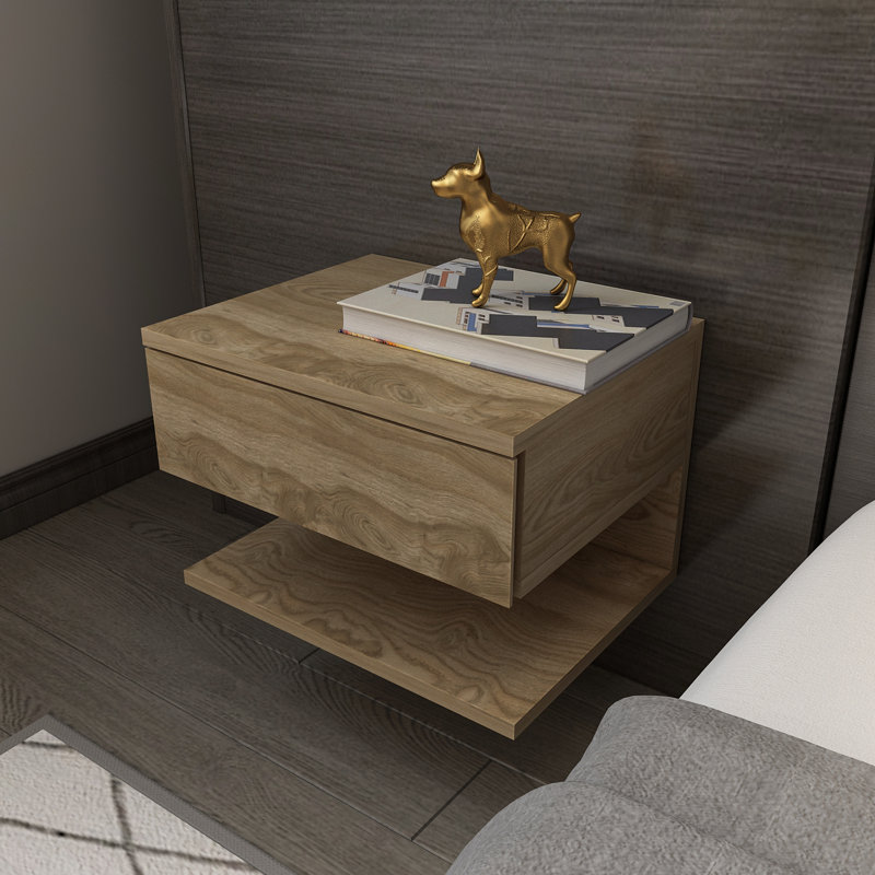 Blue Elephant Juliette 1 Drawer Floating Bedside Table | Wayfair.co.uk