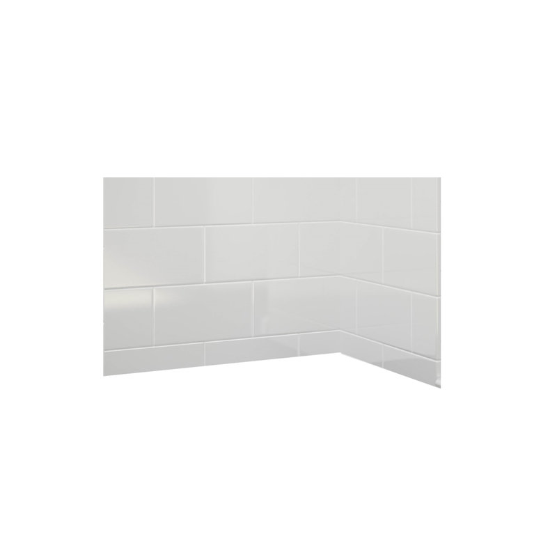 Avora Bath 11x20 Tile White Acrylic Alcove Shower Walls 60"W x 36"D x ...