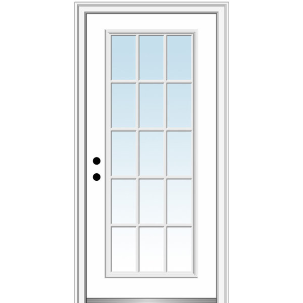 Verona Home Design Clear Glass 30'' x 80'' Glass Steel Front Entry ...