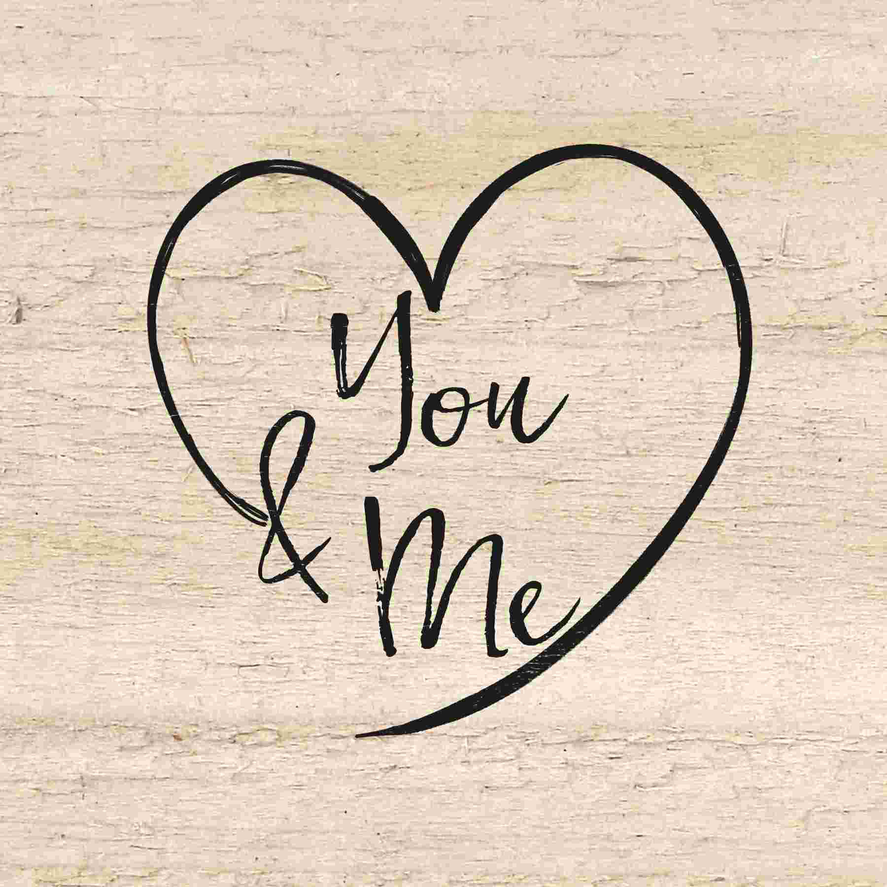 Trinx You And Me Heart - Wrapped Canvas Textual Art | Wayfair