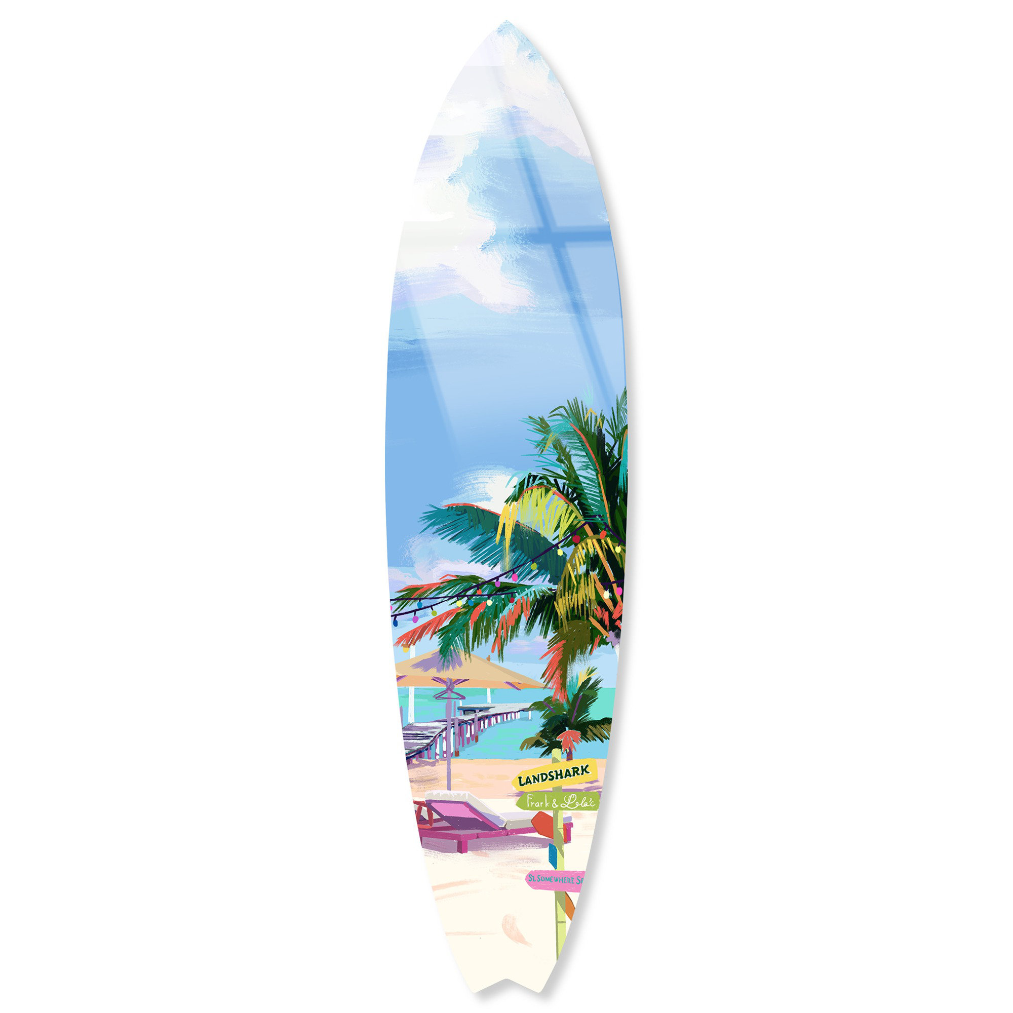 Notori Art Beachside Lounge II Surfboard Acrylic Coastal Wall Art by ...