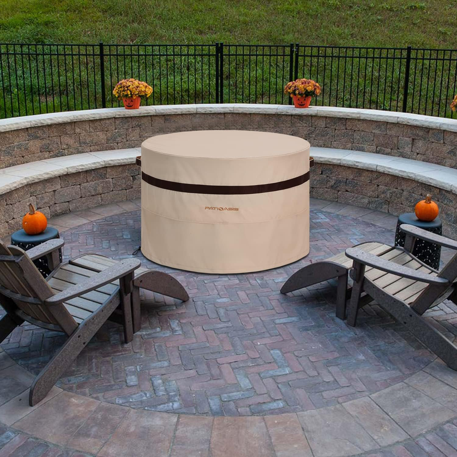 Latitude Run® Round Fire Pit Cover 36 Inch Heavy Duty Waterproof Patio ...