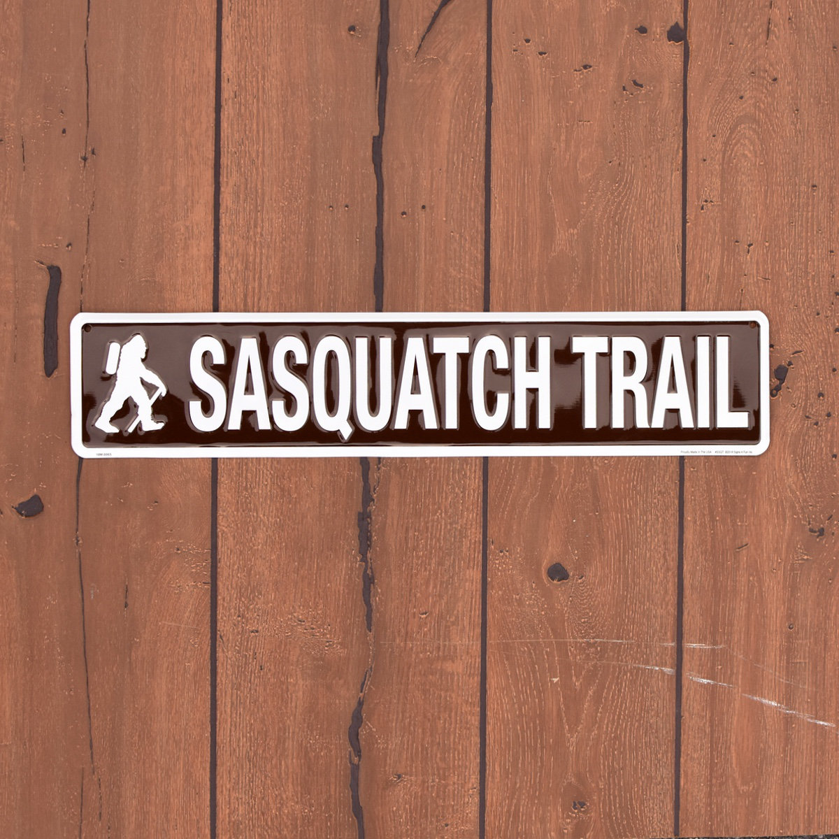 Trinx Metal Sasquatch Trail Road Street Sign Rustic Bigfoot Cabin Man ...