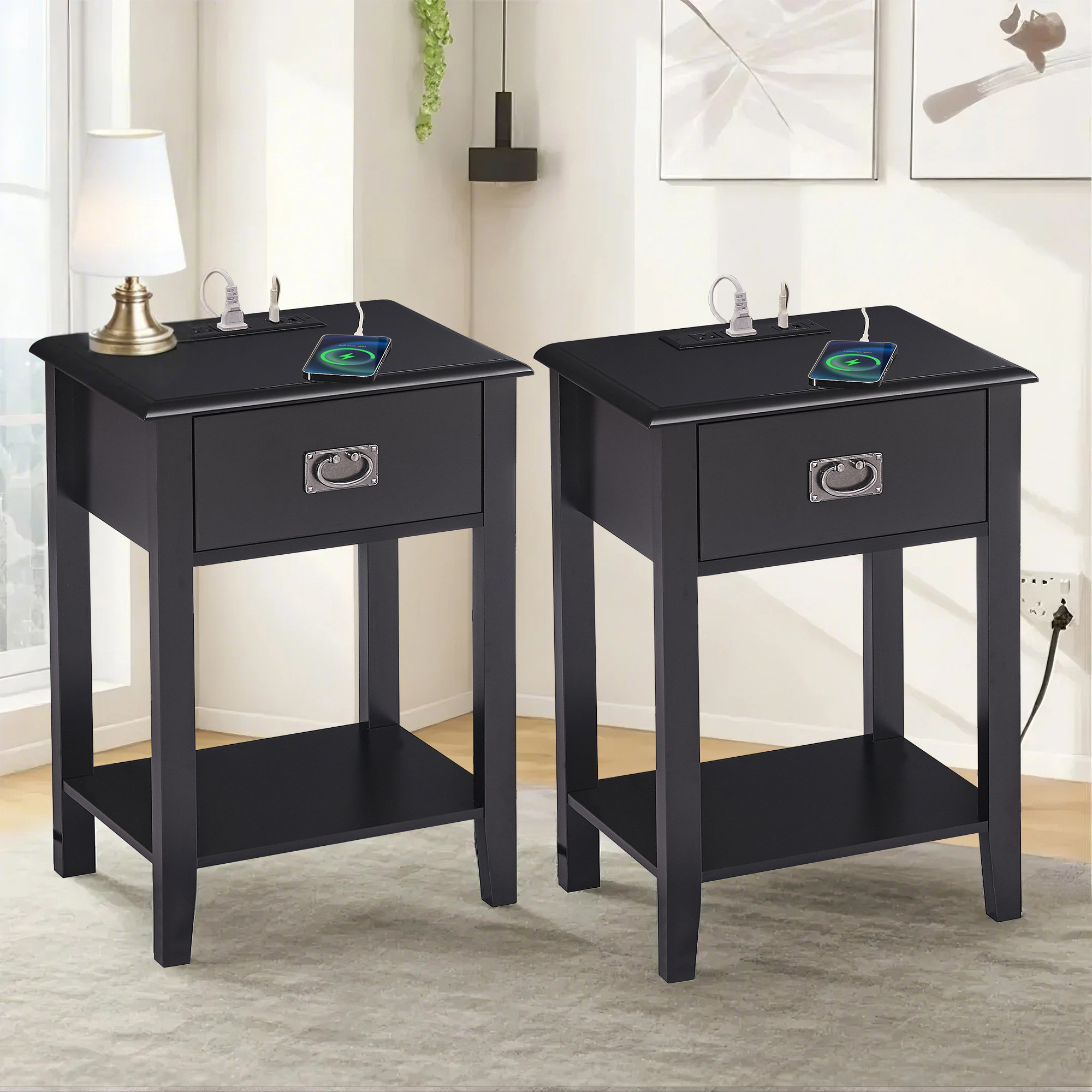 Trent Austin Design® Miramontes Nightstands with Charging Station End ...