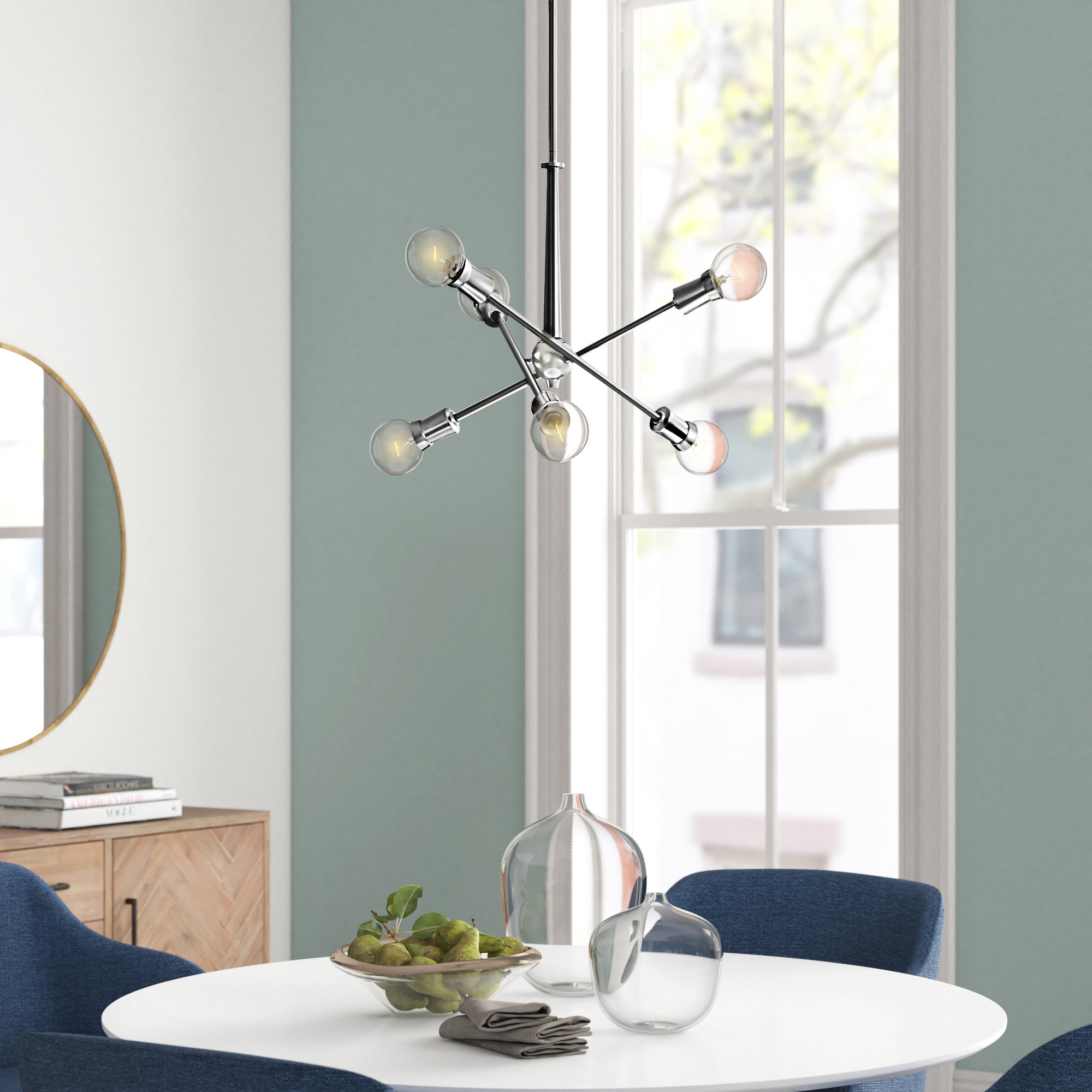 DecorbyHannah Armstrong 6 - Light Sputnik Modern Linear Chandelier ...