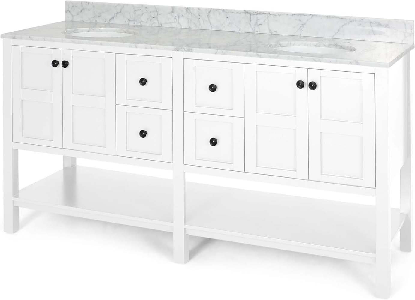 Red Barrel Studio® Insine 73'' Double Bathroom Vanity with Marble Top ...
