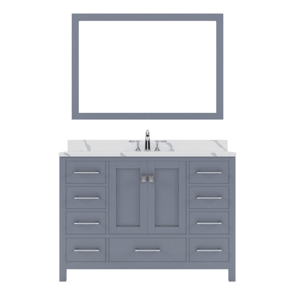 Wade Logan® Ami-Lou 48'' Single Bathroom Vanity with Quartz Top with ...