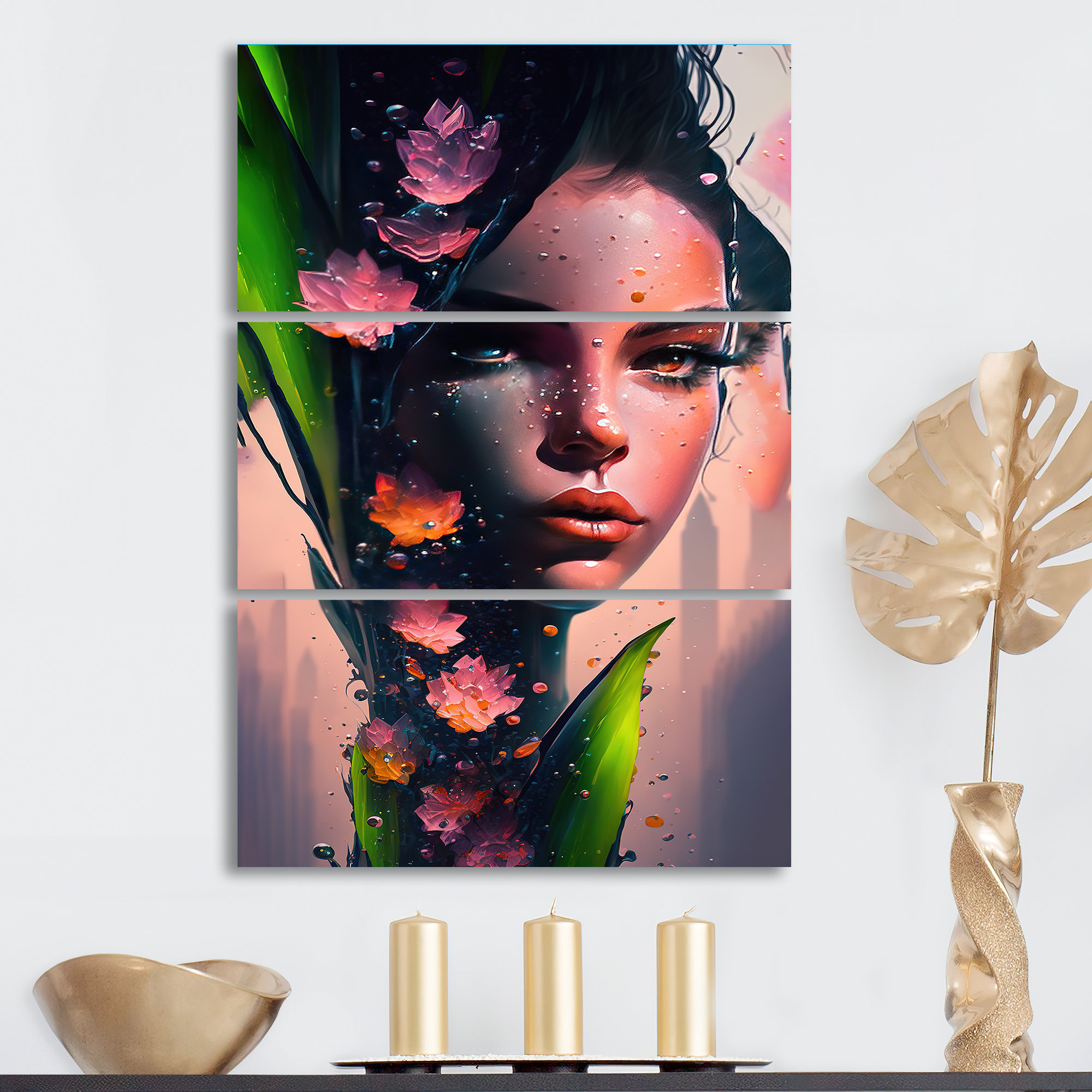 Wildon Home® Elfine Woman Face With Flowers In Hair I On Canvas 3 ...