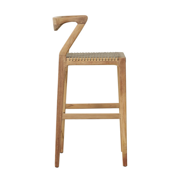 Dovetail Furniture Rosel 41" Tall Teak Wood Bar Stool, Natural | Perigold