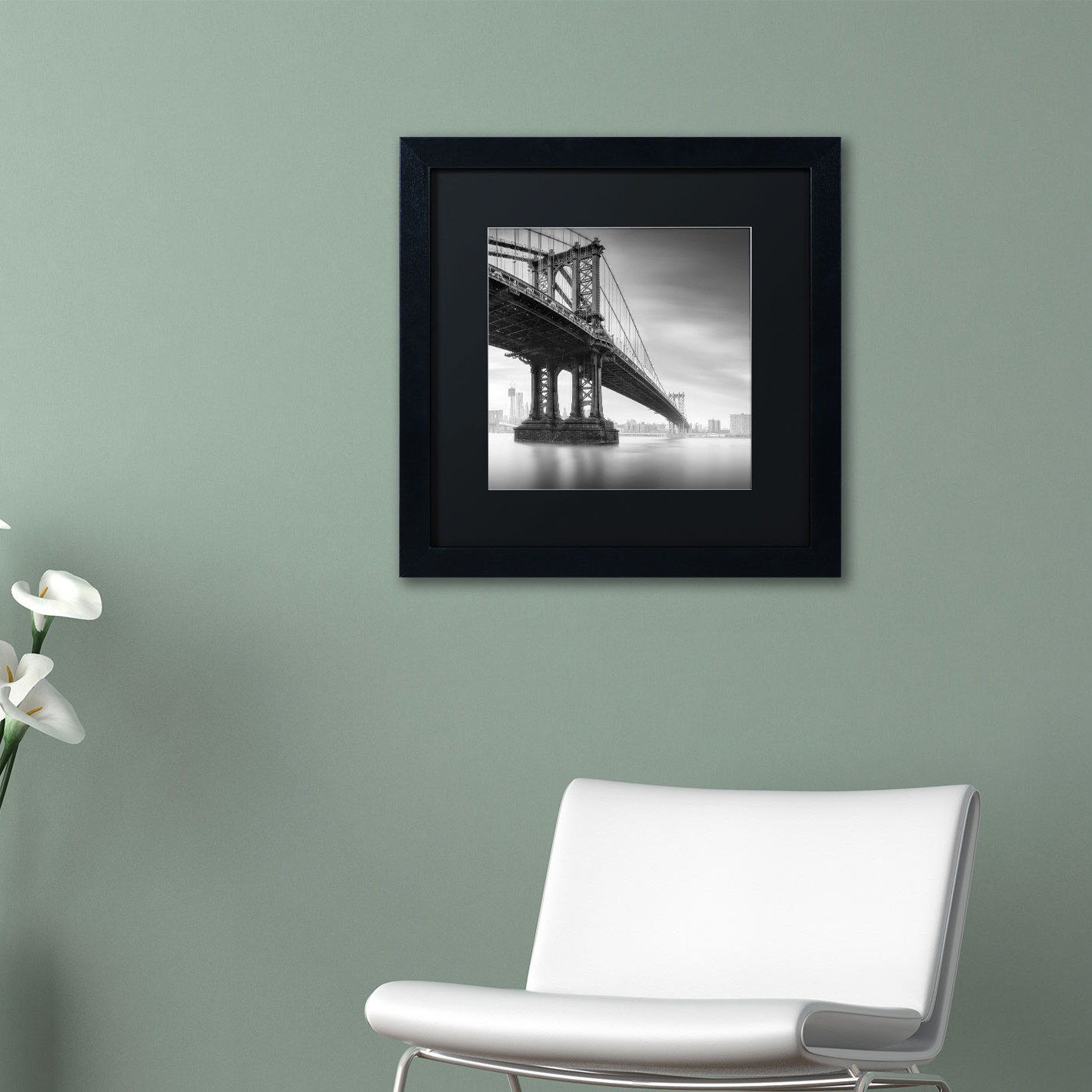 Trademark Fine Art 'Manhattan Bridge I' by Moises Levy Framed ...