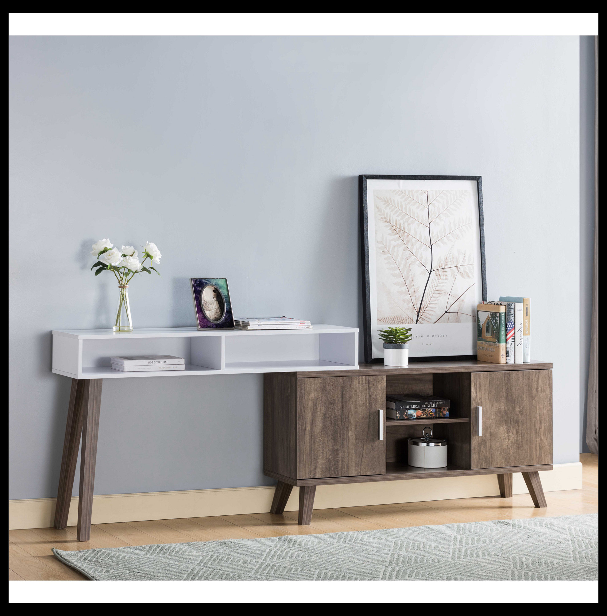 George Oliver 72 W Home Entryway Console Table with Multi- Storage ...