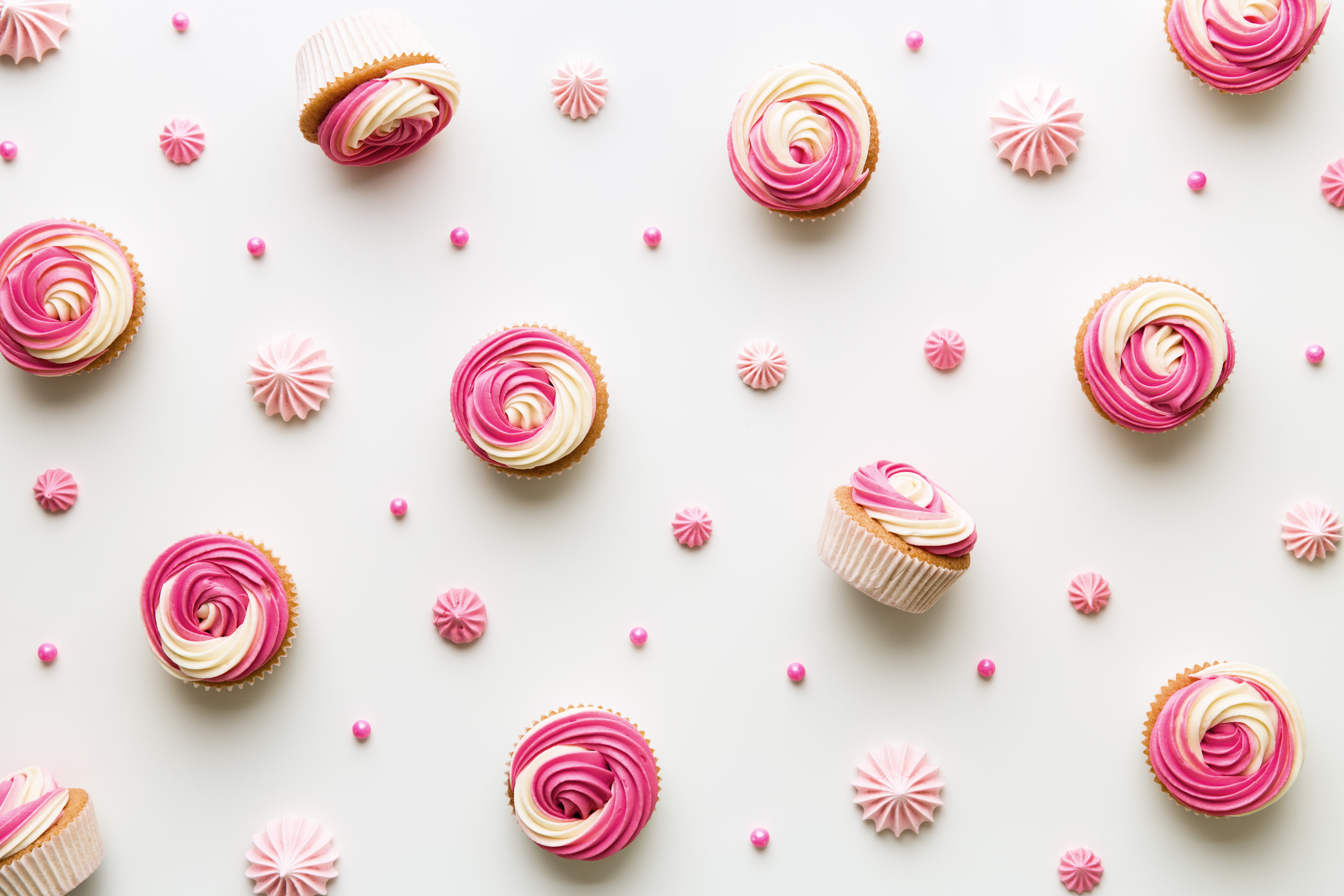 Hokku Designs Cupcake Background - Wrapped Canvas Photograph | Wayfair