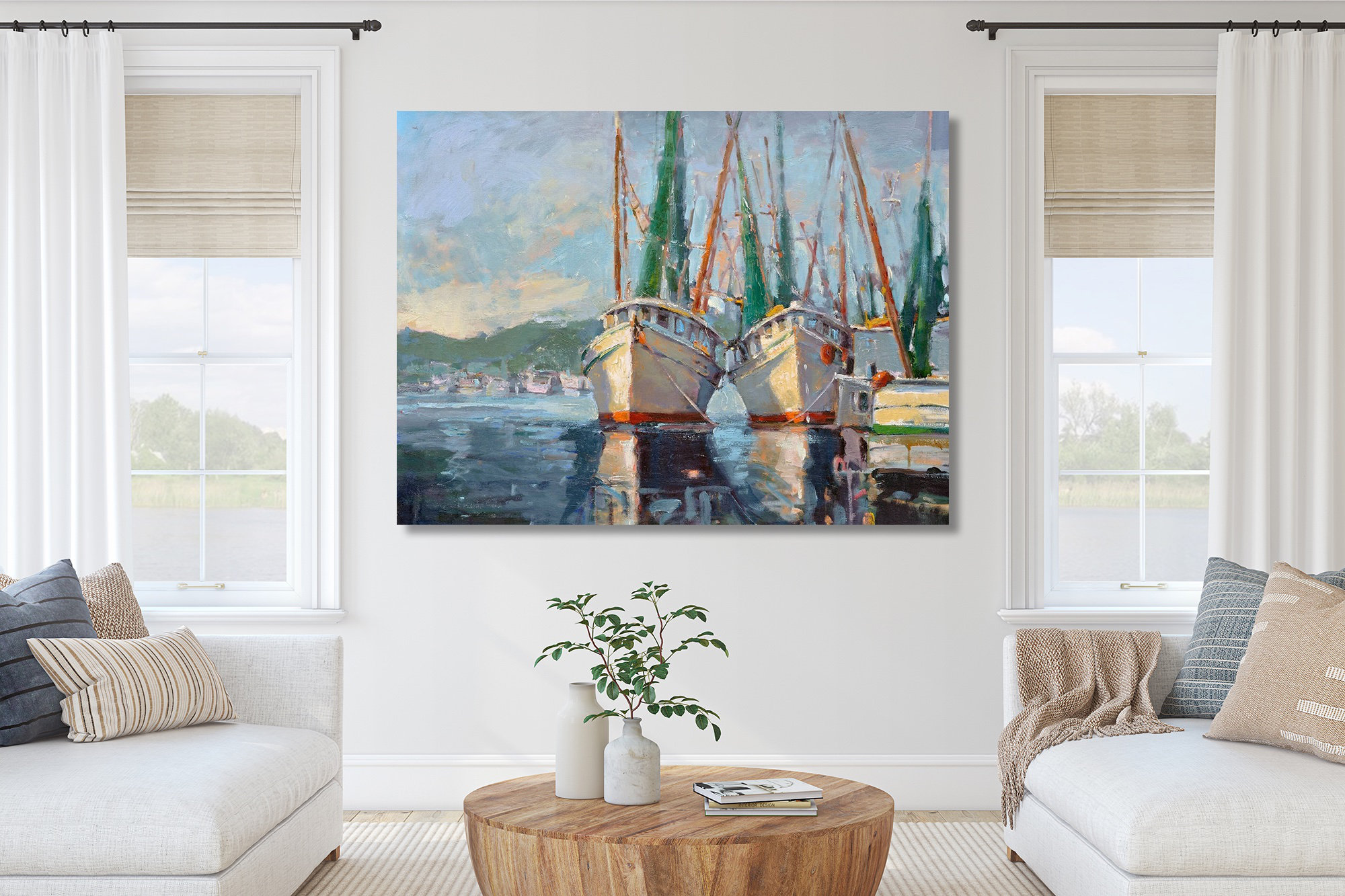 Longshore Tides Two Shrimp Boats - Artist Enhanced Canvas Print | Wayfair