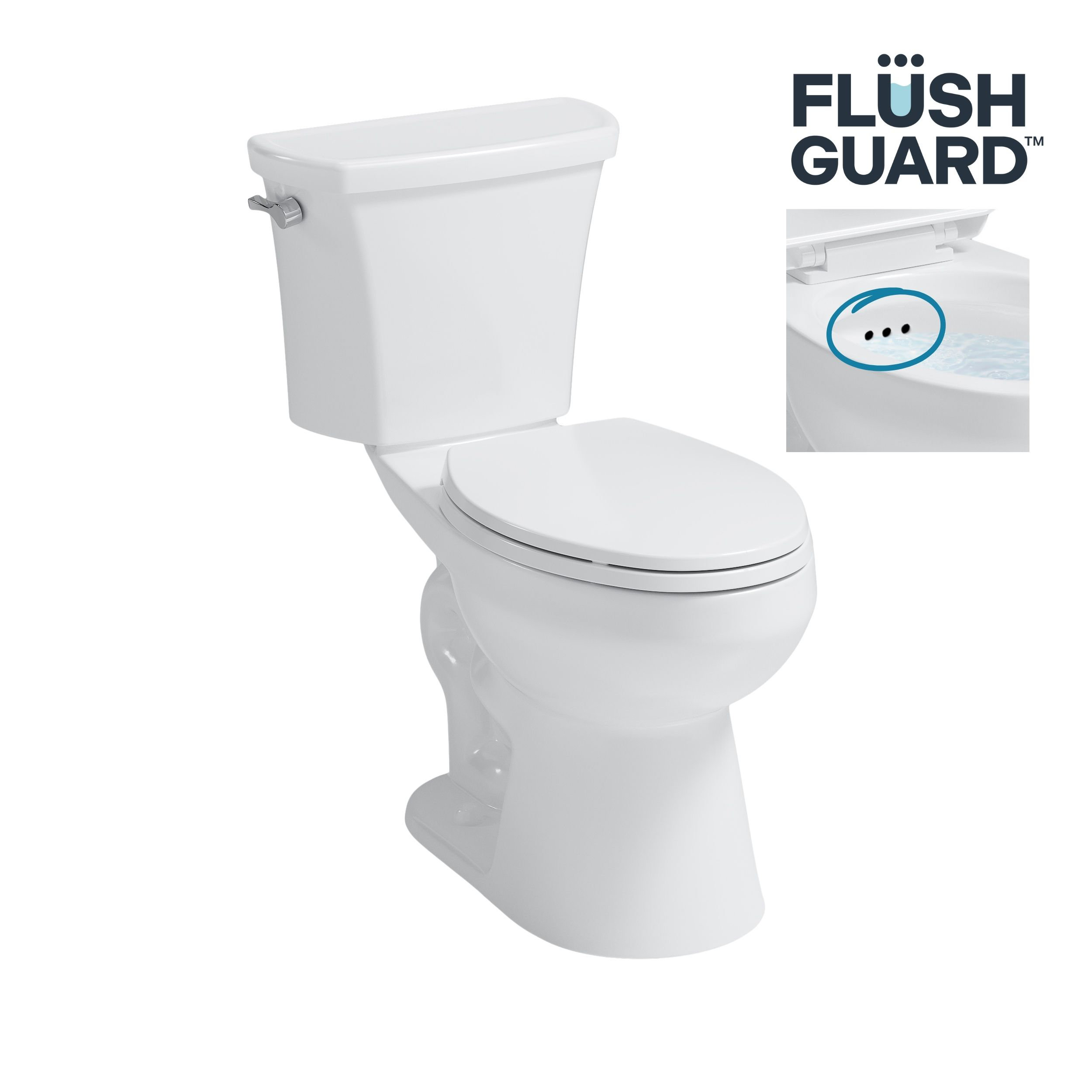 Craft+Main Easley FLUSH GUARD with Overflow Protection 2-Piece 1.28 GPF ...