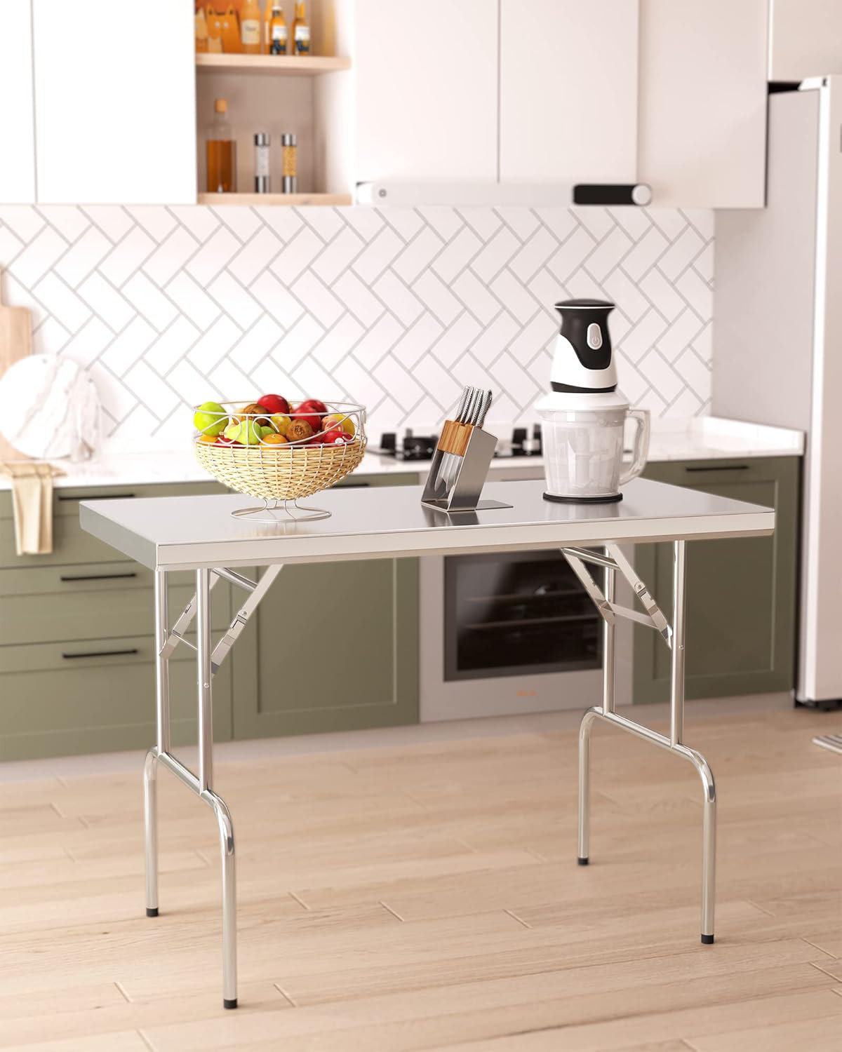 ASOPIX Stainless Steel Folding Table 48 x 24 in | Wayfair