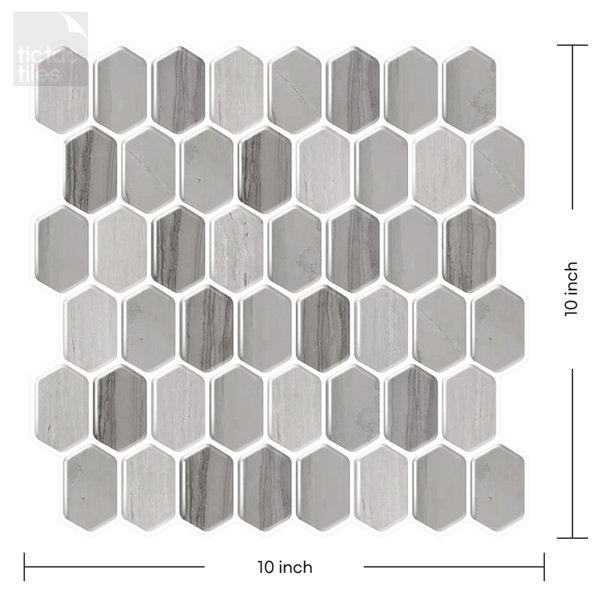 Tic Tac Tiles 10" x 10" PVC Peel & Stick Mosaic Tile in Mocha & Reviews ...