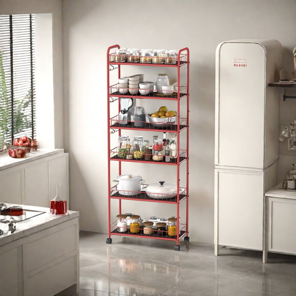Rebrilliant 6-tier Rolling Cart, Gap Kitchen Slim Slide Out Storage ...