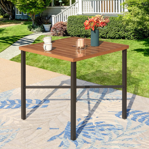 Lark Manor Alyne Metal Outdoor Bar Table | Wayfair