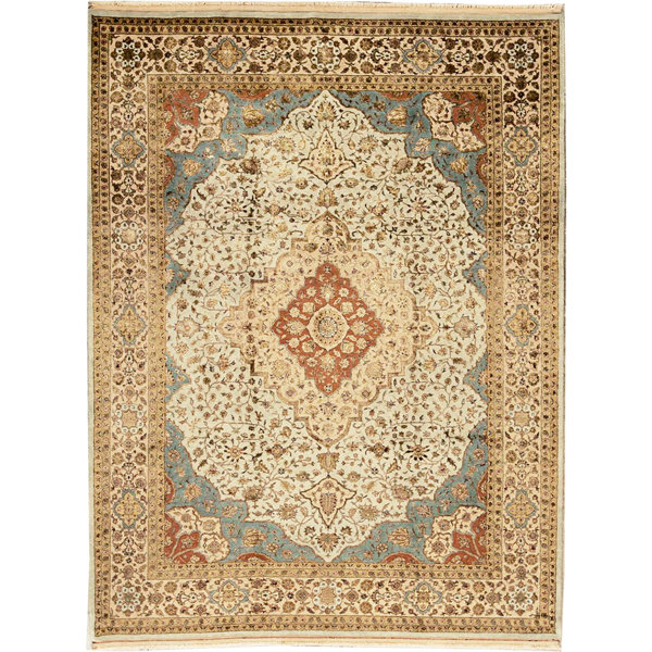 Bokara Rug Co., Inc. Hand-Knotted High-Quality Green and Beige Area Rug ...