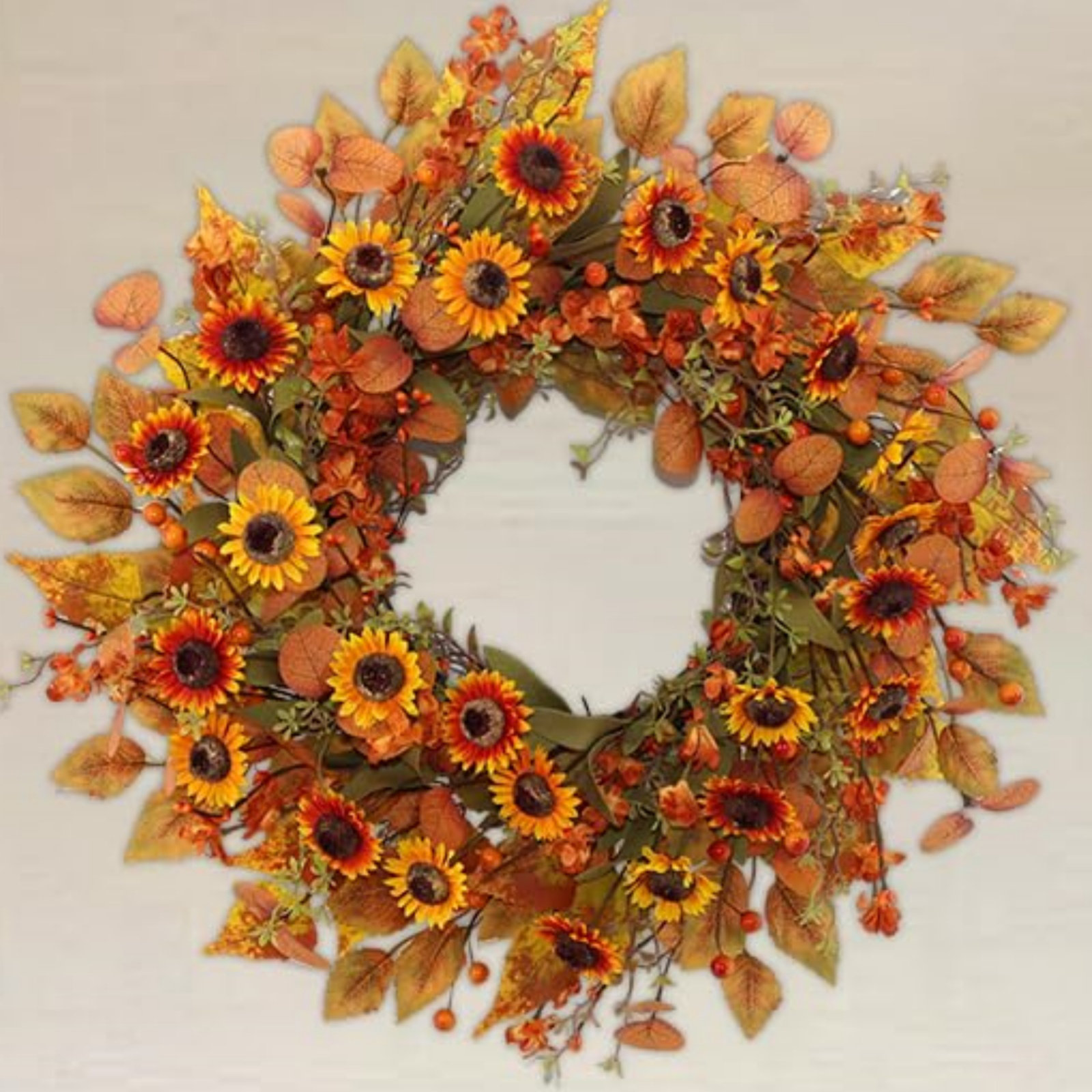 One Allium Way® 22" Artificial Fall Wreath with Eucalyptus ...