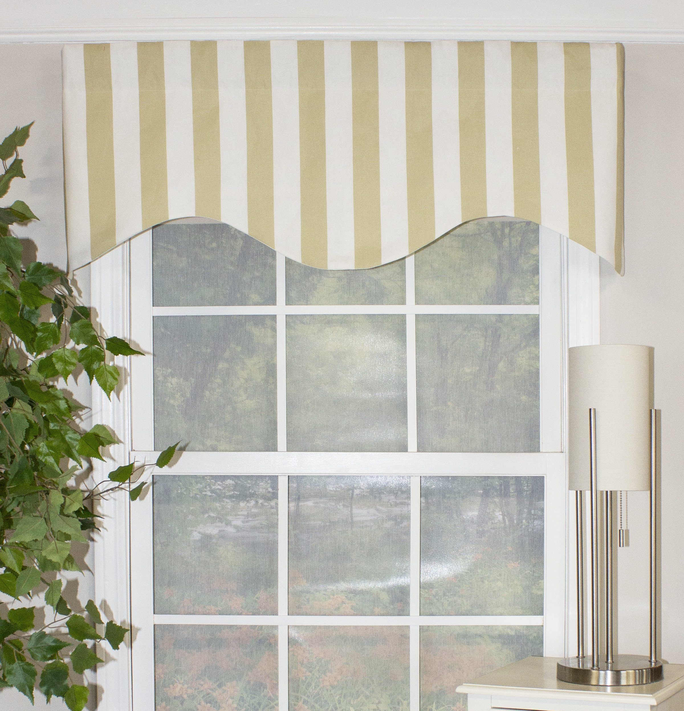 Rosalind Wheeler Zenobia Beach Stripe Cornice 50" Window Valance ...