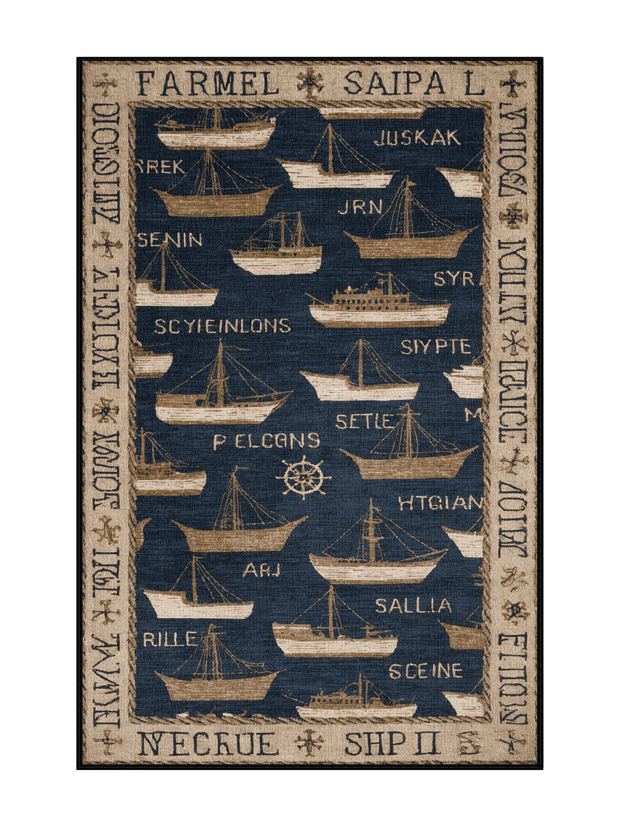 Longshore Tides Washable Ship names Nautical Area Rug | Wayfair
