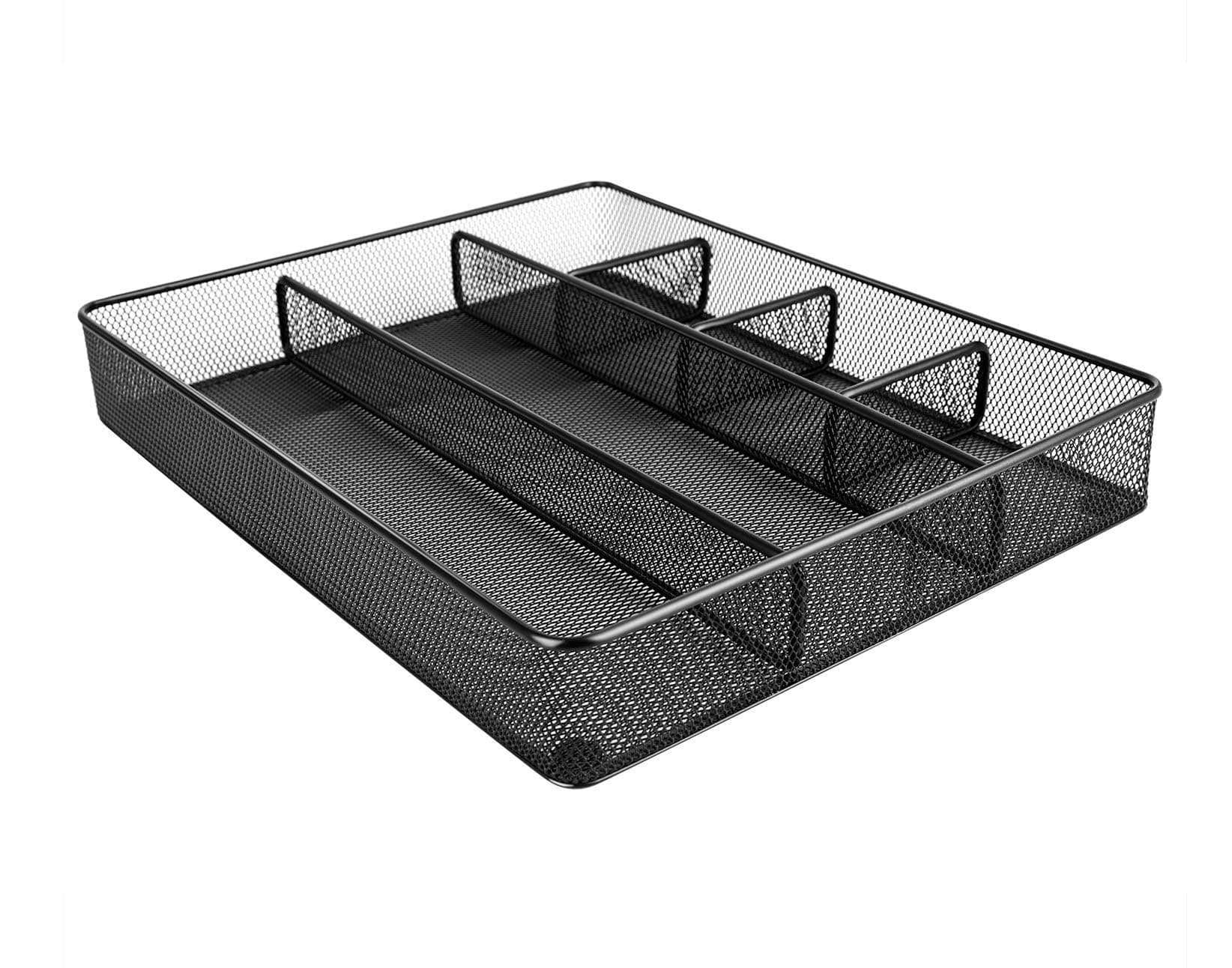 17 Stories Black Metal Mesh Desk Drawer Organizer - 6 Compartments ...