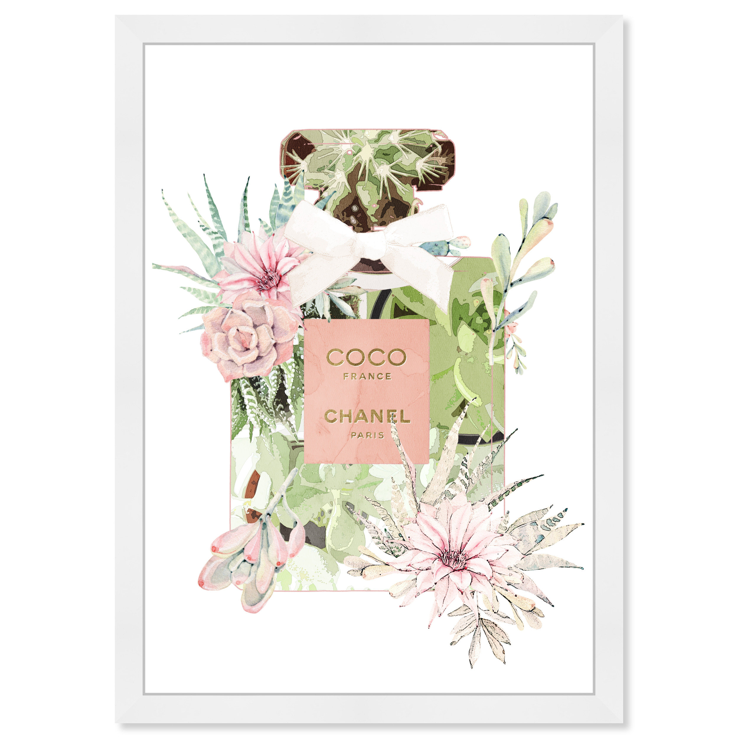 Wynwood Studio Fashion and Glam Succulent Perfume Glam White Paper Wall ...