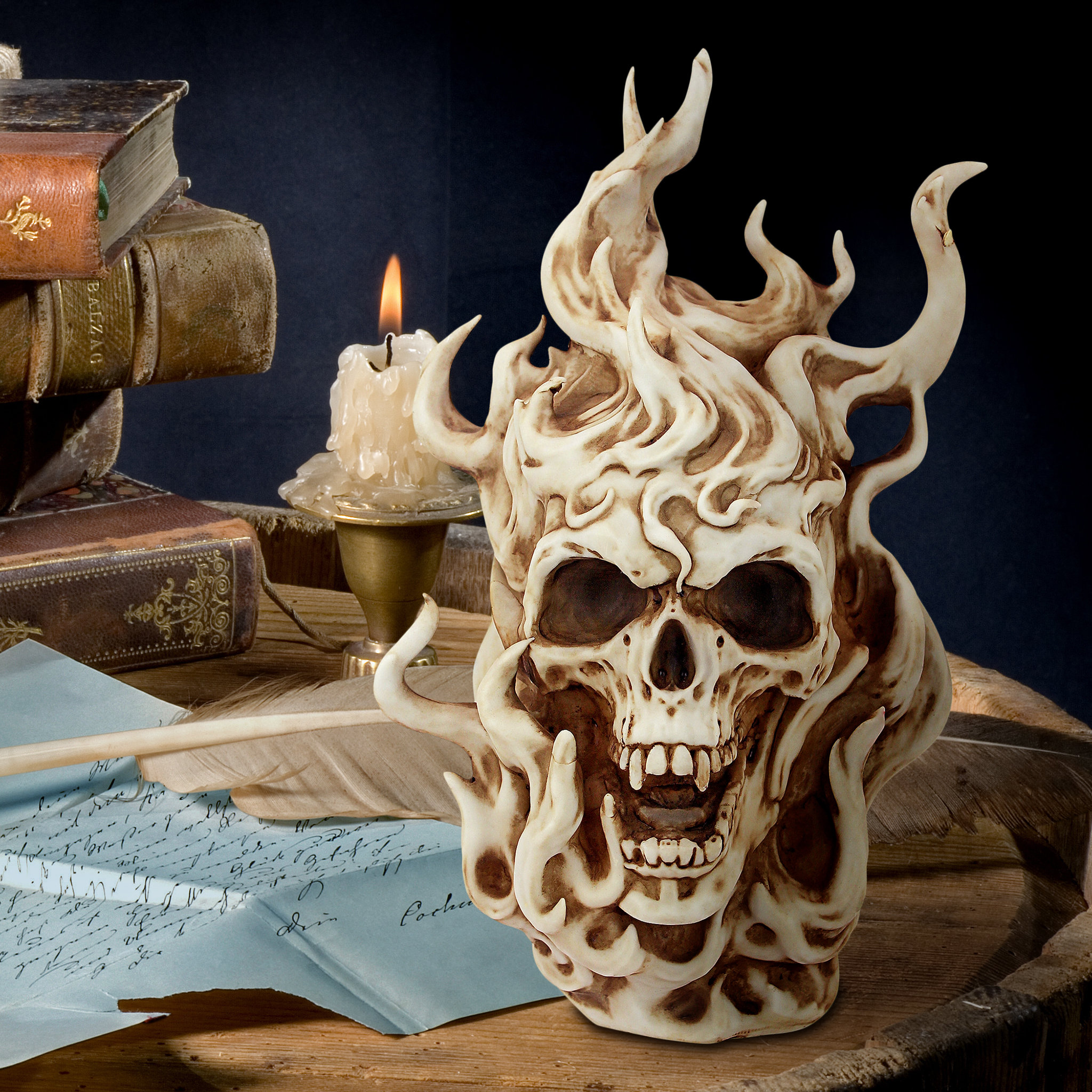 Design Toscano Hell's Flames Vampire Skull Statue & Reviews - Wayfair ...