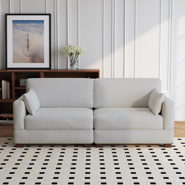 Ebern Designs Vontavious 85.8'' Corduroy Sofa & Reviews | Wayfair