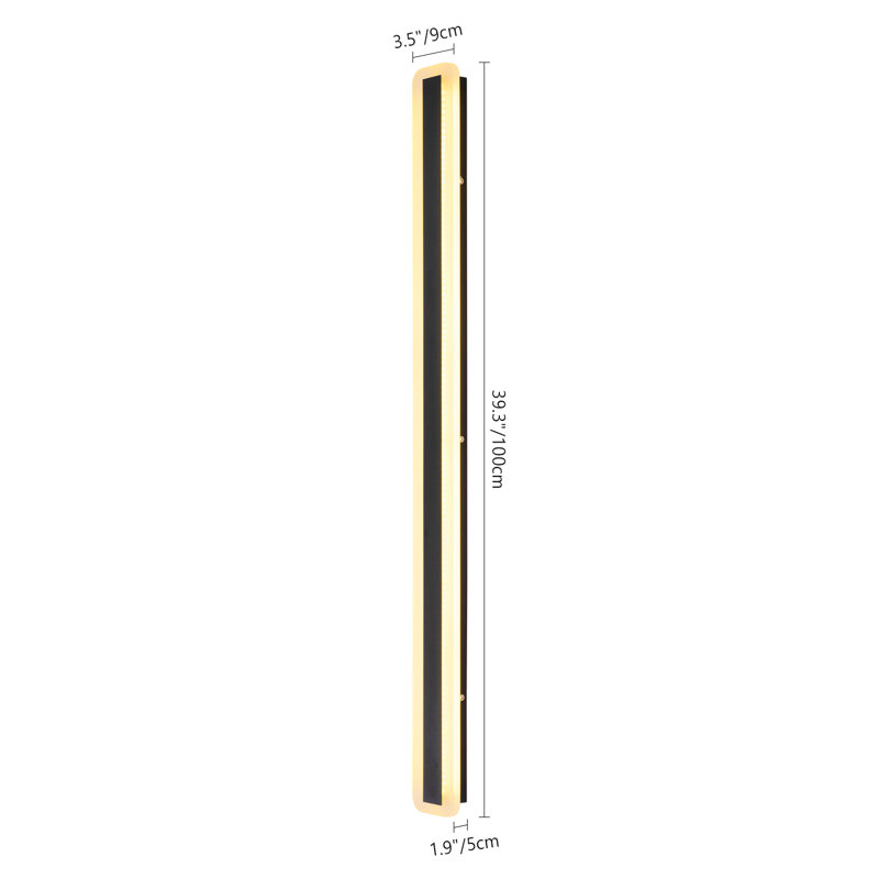 Ivy Bronx Barde Slender Sideway Outdoor Hardwired Bar Wall Sconce with ...