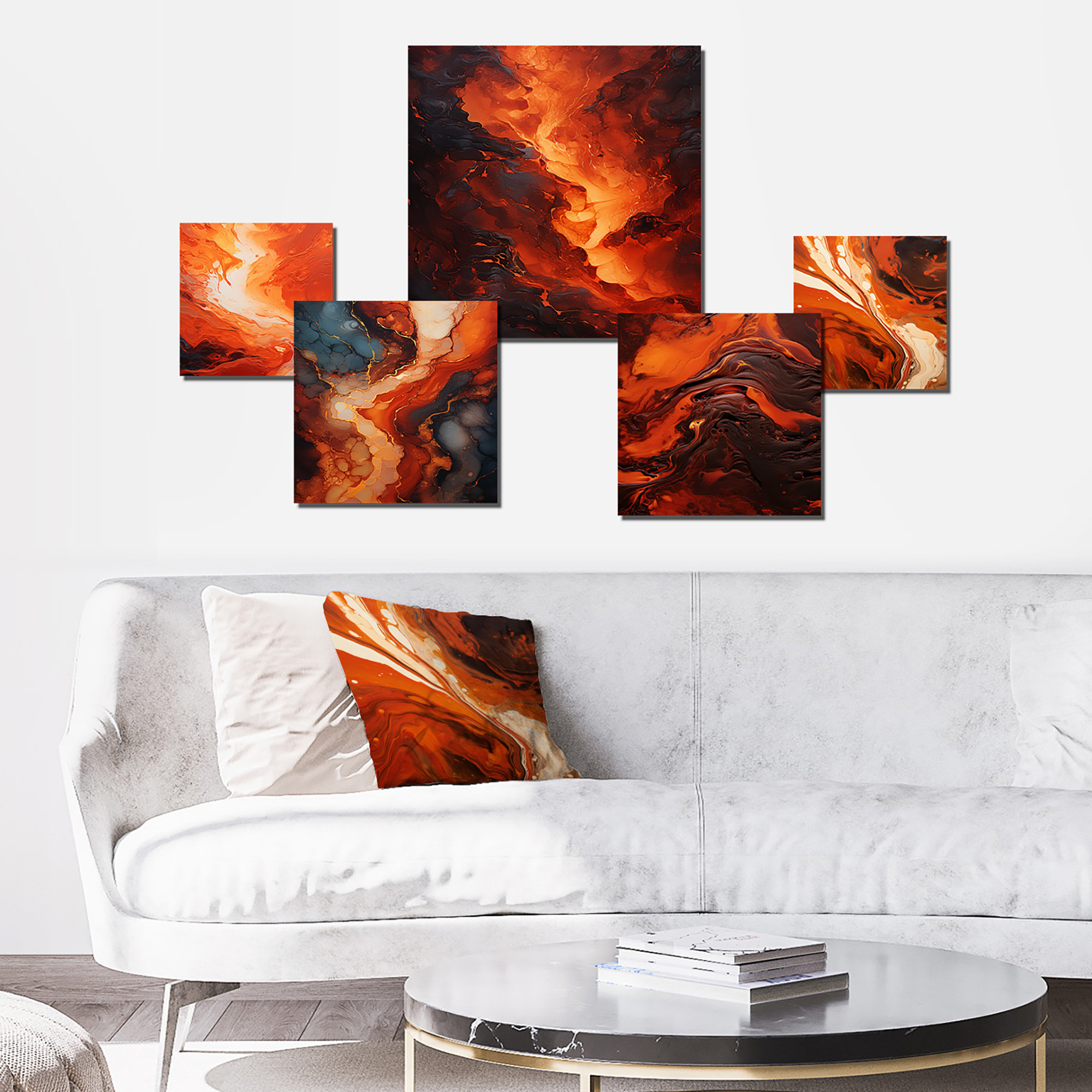 Brayden Studio® Molten Muse Fiery Flame - Abstract Liquid Ink Wall Art ...
