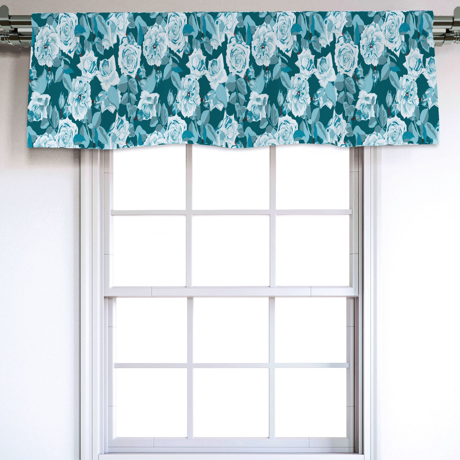 East Urban Home Floral 54" Window Valance | Wayfair