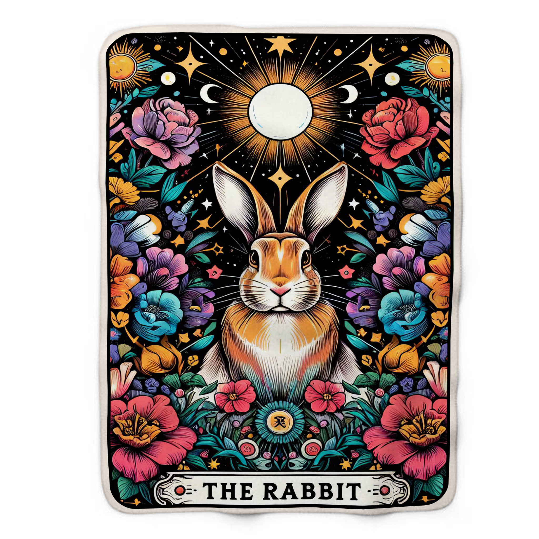 MentionedYou The Rabbit Tarot Card - 1 Piece Premium Sherpa Bla Throw ...