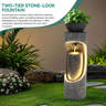Latitude Run® 40" Modern Dual-Layer Water Fountain with LED Lights ...
