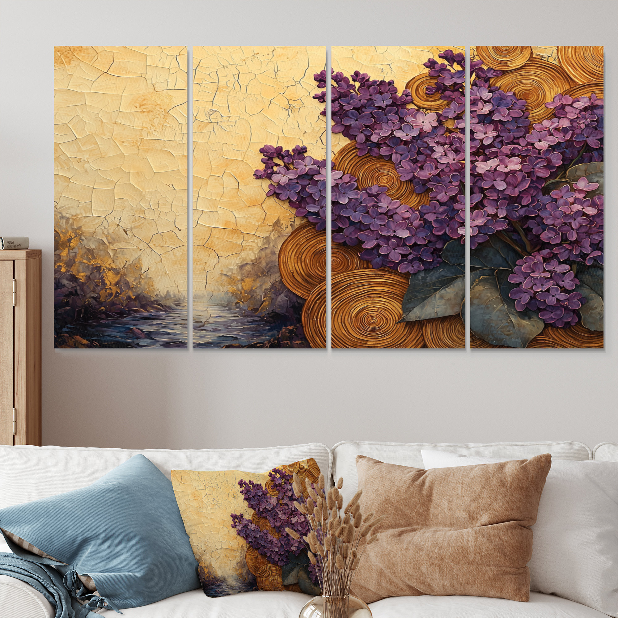 Winston Porter Lilacs Flowers Into A Woodn Slide Pattern II - Flowers ...