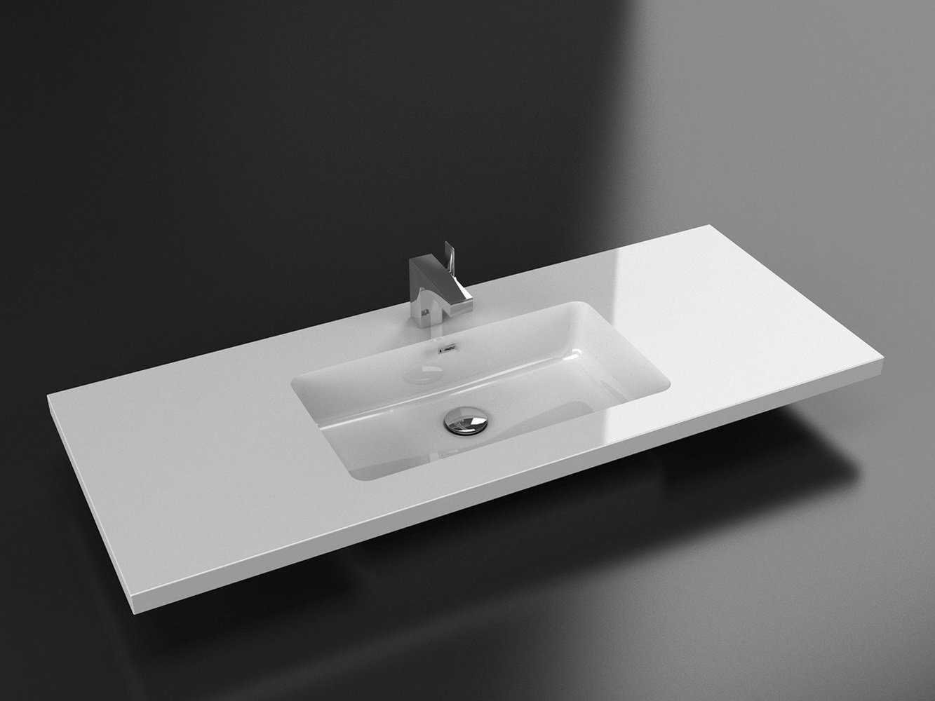 Alma 19'' Chrome Polymarble Rectangular Bathroom Sink with Overflow ...