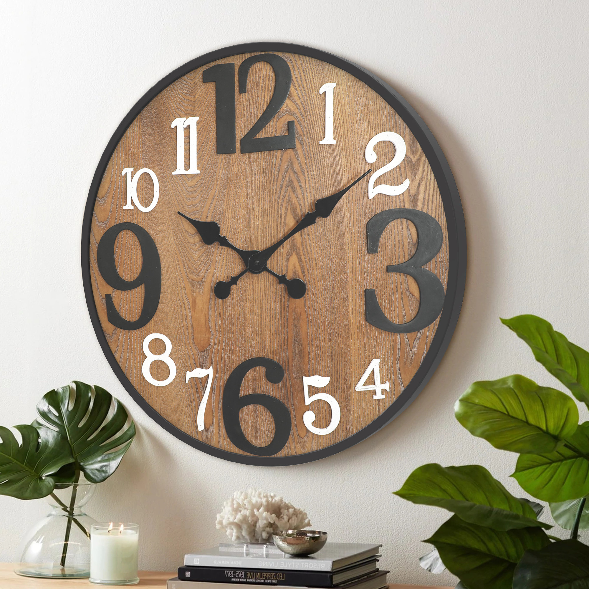 Winston Porter Kynlee Wood 24" Wall Clock | Wayfair
