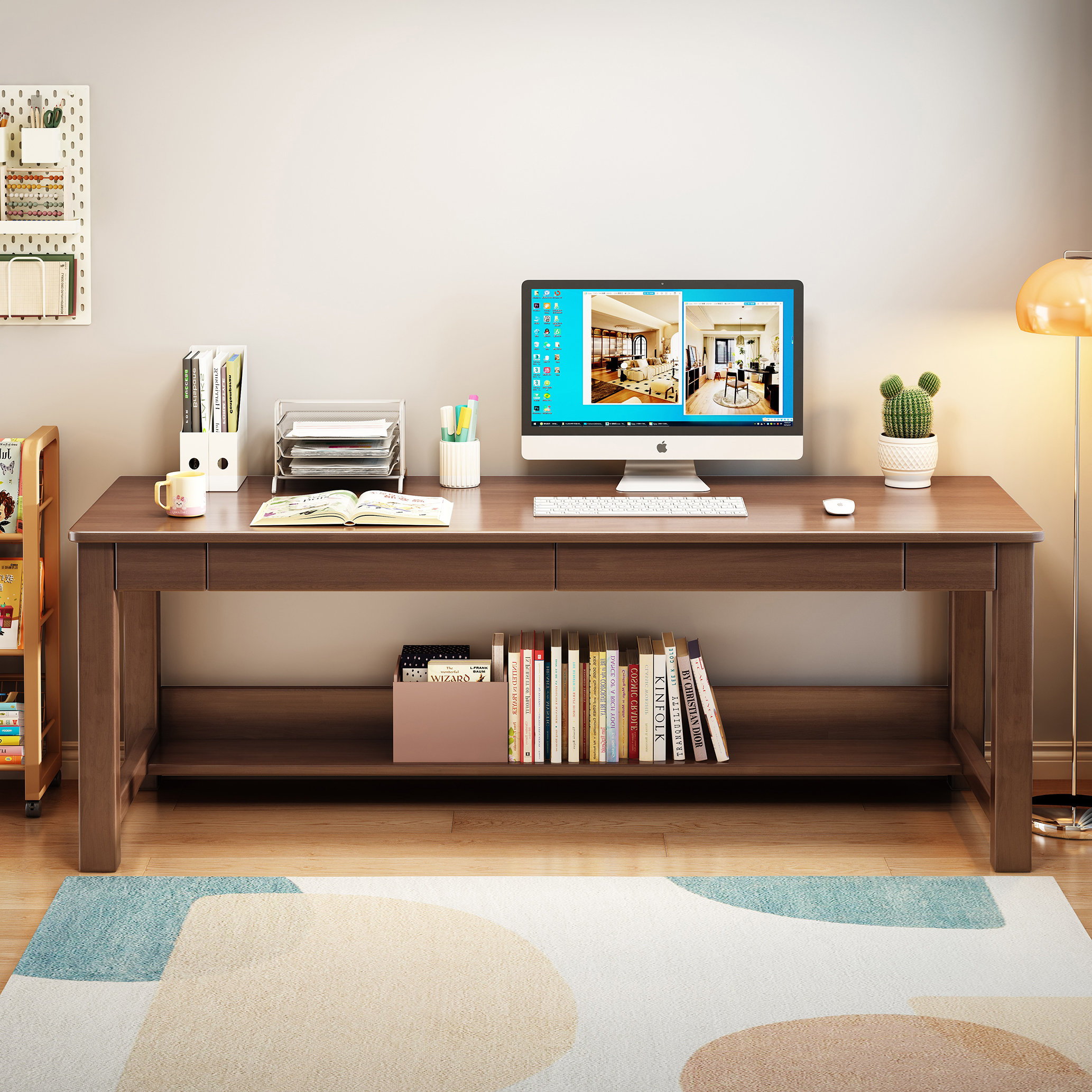 Latitude Run® Rectangle Computer Table Writing Desk Workstation ...