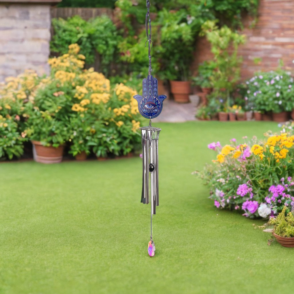 Arlmont & Co. 29" Long Buddha Palm Wind Chime | Wayfair