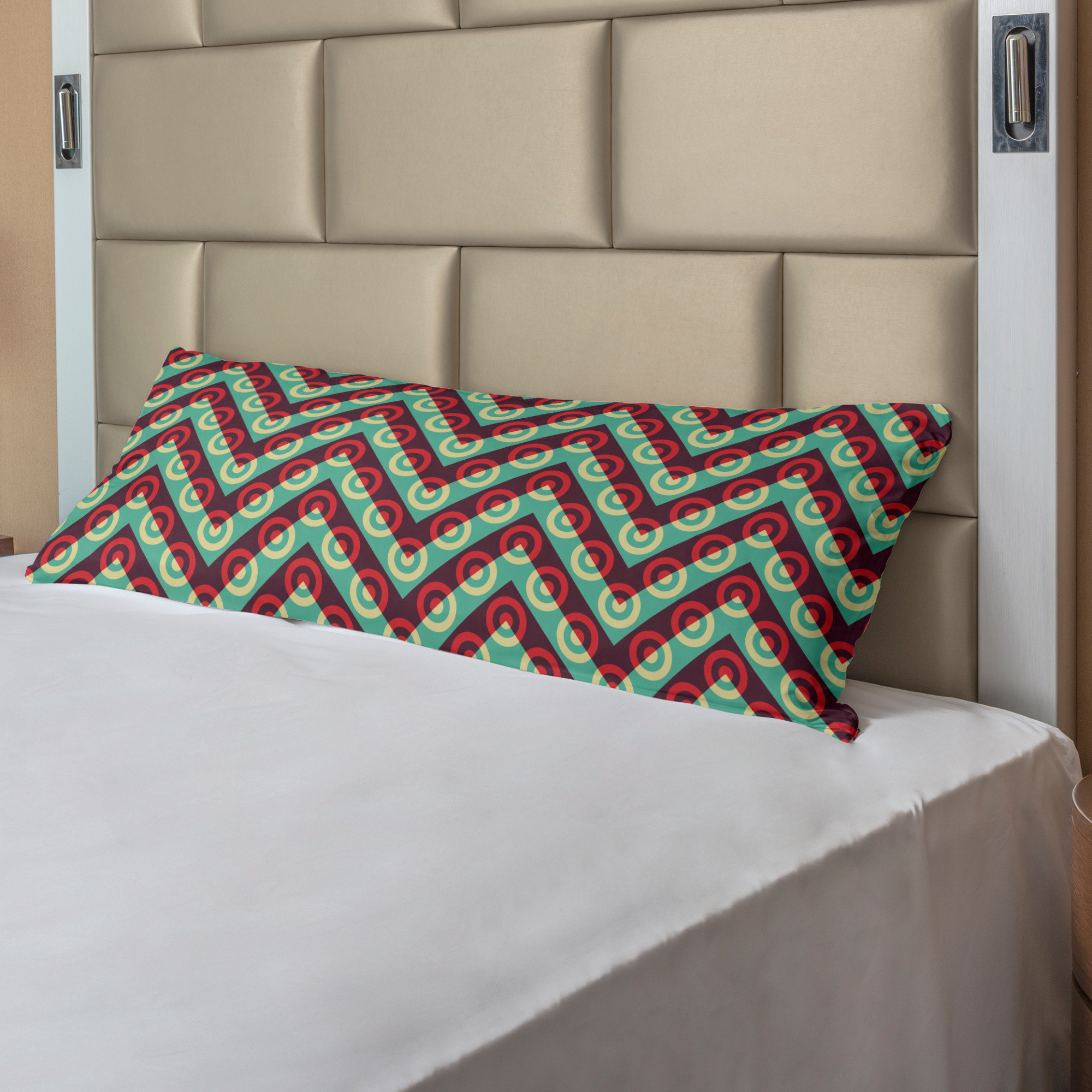 Ambesonne Geometric Circle Body Pillow Case Cover With Zipper, 50S Pop ...