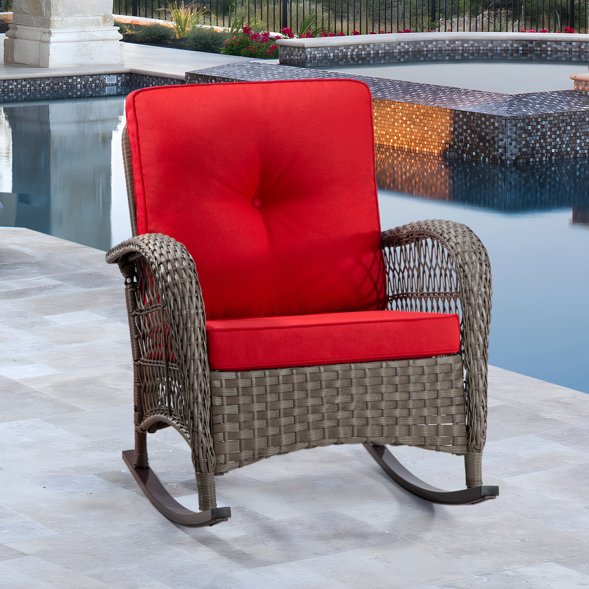 Winston Porter Mevlude Patio Chair with Cushions | Wayfair
